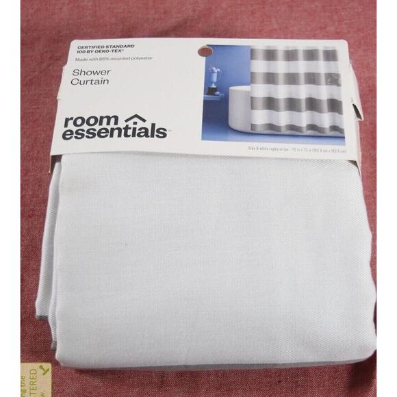 Room Essentials | Bath | Room Essentials Striped Shower Curtain Gray ...
